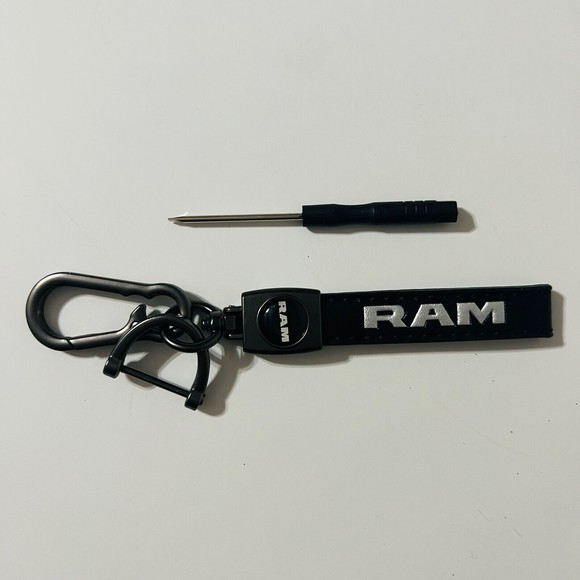 Other | Dodge Ram Truck Pickup Black Leather Keychain Lanyard Horseshoe ...
